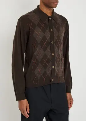 Our Legacy Argyle Intarsia Wool Polo Shirt