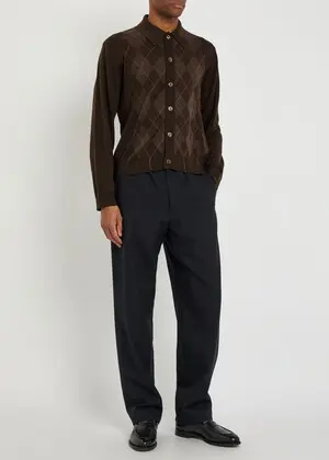 Our Legacy Argyle Intarsia Wool Polo Shirt