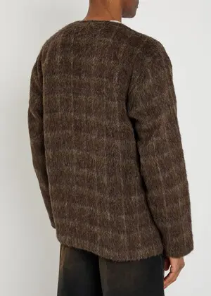 Our Legacy Checked Brushed Wool-blend Cardigan