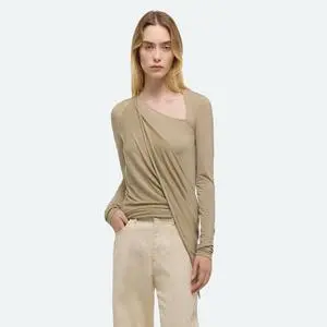 Helmut Lang Twisted Longsleeve Shirt - Taupe