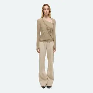 Helmut Lang Twisted Longsleeve Shirt - Taupe