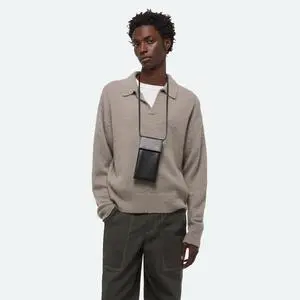 Helmut Lang Brushed Polo Sweater - Fog