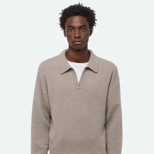 Helmut Lang Brushed Polo Sweater - Fog