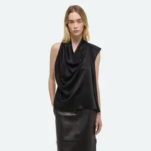Helmut Lang Draped Cowl Top - Black