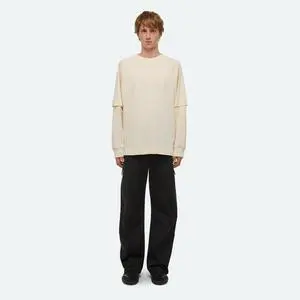 Helmut Lang Double-layer Waffle Tee - Winter White