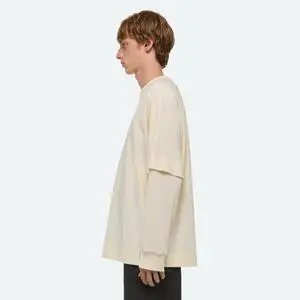 Helmut Lang Double-layer Waffle Tee - Winter White