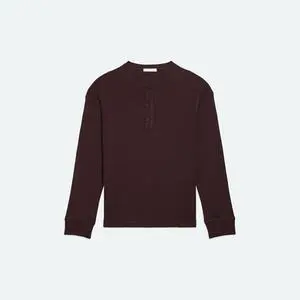 Helmut Lang Waffle Henley - Mahogany