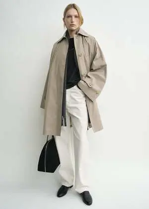 TOTEME Nylon Car Coat With Detachable Lining Brown