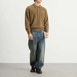 THISISNEVERTHAT Sct-logo Shaggy Knit Polo
