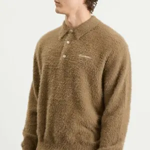 THISISNEVERTHAT Sct-logo Shaggy Knit Polo