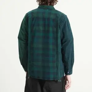 Needles 7 Cuts Over Dyed Flannel Shirt - Dark Green