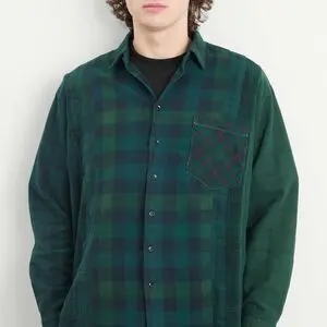 Needles 7 Cuts Over Dyed Flannel Shirt - Dark Green