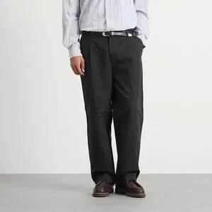 Folk Wide Fit Trousers - Soft Black Topstitch