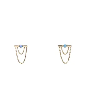 WWAKE 14k Opal Chain Drop Earrings - Gold