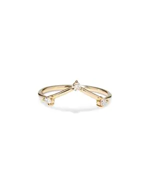 WWAKE 14k Yellow Diamond Triangle Ring
