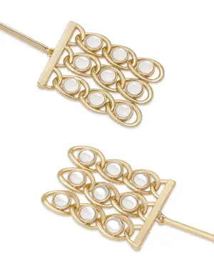 Ramy Brook Dominika Glass Stone Chain Drop Earrings