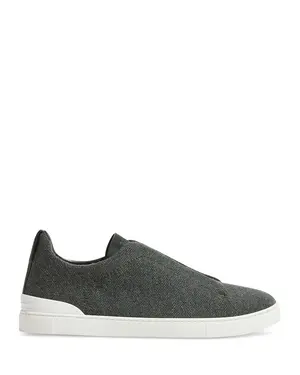 Zegna Triple Stitch Oasi Cashmere Sneakers - Dark Green