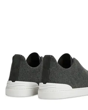 Zegna Triple Stitch Oasi Cashmere Sneakers - Dark Green