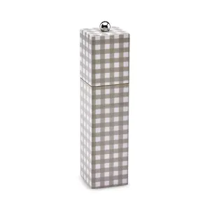 ADDISON ROSS 9.6 Gingham Salt & Pepper Grinder Gray Gingham