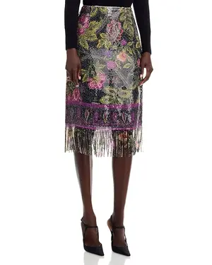 Kobi Halperin Printed Fringe Skirt