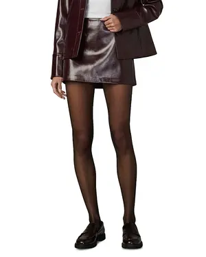 Brown Faux Leather Mini Skirts