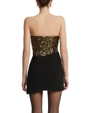 Bcbgmaxazria Strapless Sequined Mini Dress