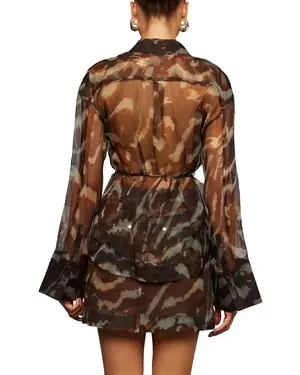 AMUR Clea Sheer Silk Blouse