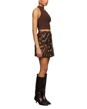 AMUR Kathy Silk Mini Skirt