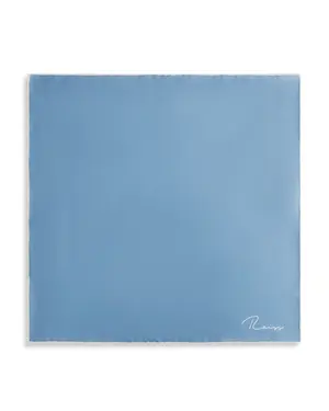 REISS Ceremony Plain Silk Pocket Square - Soft Blue