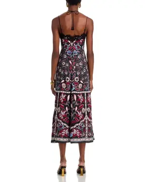 Farm Rio Marcelle Sleeveless Lace Trim Dress