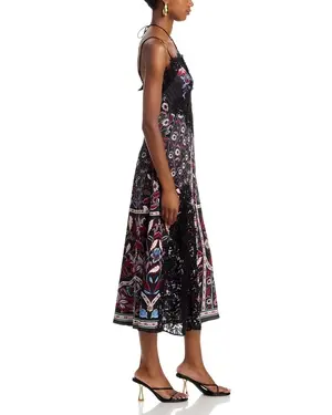 Farm Rio Marcelle Sleeveless Lace Trim Dress