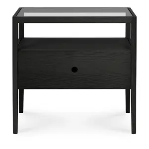 ETHNICRAFT Spindle Bedside Table - Oak Black