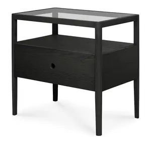 ETHNICRAFT Spindle Bedside Table - Oak Black