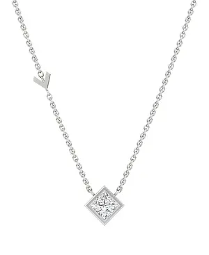 VRAI Arrow Station Necklace With 0.5ctw Princess Lab Grown Diamond - K White Gold