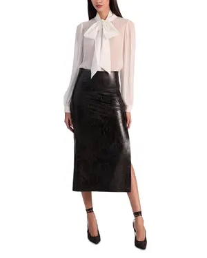 Alice + Olivia Faux Leather Slip Skirt
