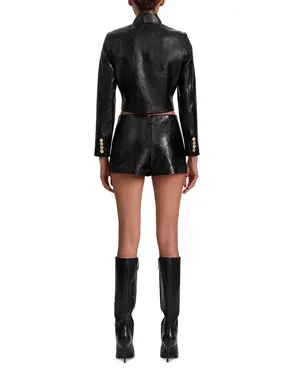 Alice + Olivia Emerson Faux Leather Jacket - Black