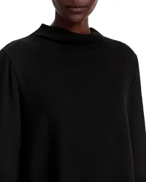 Eileen Fisher Cotton Jacquard Funnel Neck Sweater
