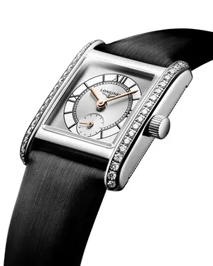 LONGINES Mini Dolcevita Watch With Diamonds - Silver/black