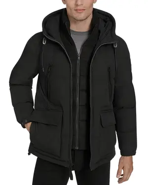 Andrew Marc Marlton Hybrid Puffer Jacket - Black