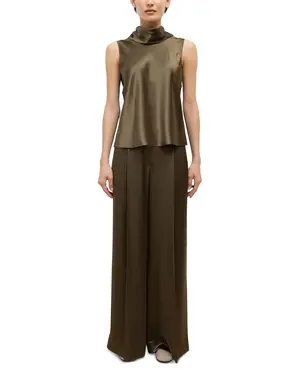 LESET Barb Sleeveless Cowl Neck Top - Olive