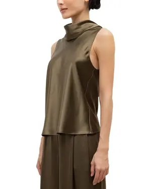 LESET Barb Sleeveless Cowl Neck Top - Olive
