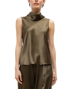 LESET Barb Sleeveless Cowl Neck Top - Olive