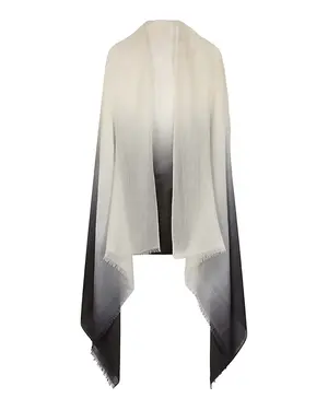 Sofia Cashmere Ultrafine Ombre Cashmere Wrap - Black White Ombre