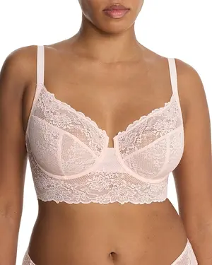 Natori Heavenly Full Coverage Longline Lace Underwire Bra - Whisper Pink