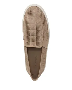 Vince Blair Perforated Leather Slip-on Sneakers - Warm Almond