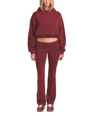 SKIMS Cotton Jersey Foldover Pants - Merlot