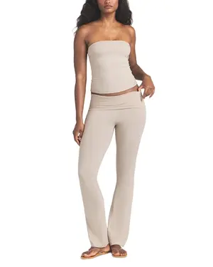 SKIMS Cotton Jersey Foldover Pants - Stone
