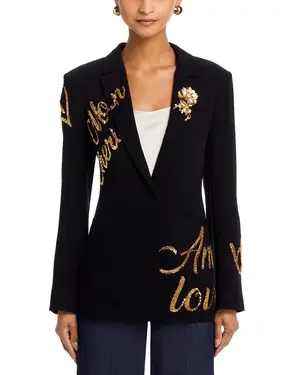 Cinq À Sept Graphic Sequined Blazer