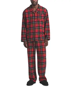 SKIMS Flannel Pajama Set - Brick Holiday
