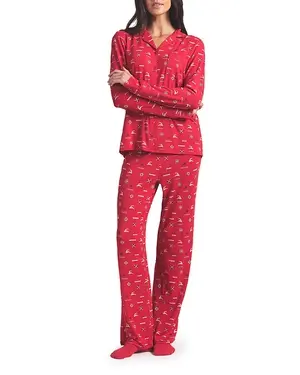 SKIMS Long Sleeve Sleep Set - Cranberry